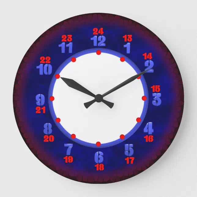 24 hour military time clock template | Zazzle