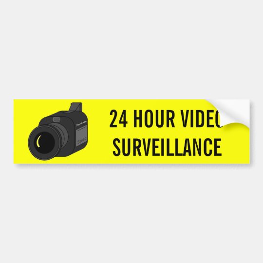 24 HOUR VIDEO SURVEILLANCE CAMERA BUMPER STICKER | Zazzle.com