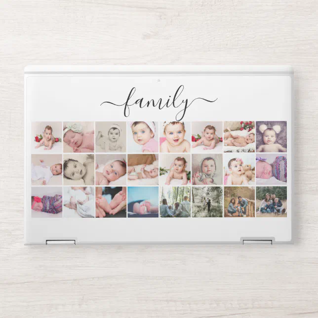 24 Photo Collage Family Personalized Custom HP Laptop Skin | Zazzle