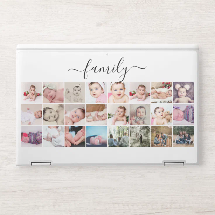24 Photo Collage Family Personalized Custom HP Laptop Skin | Zazzle