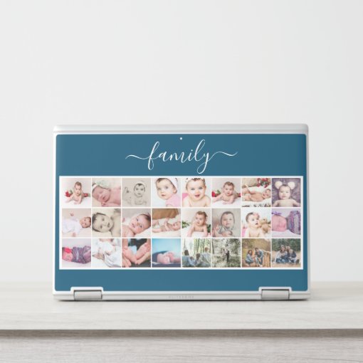 24 Photo Collage Family Personalized Custom HP Laptop Skin | Zazzle