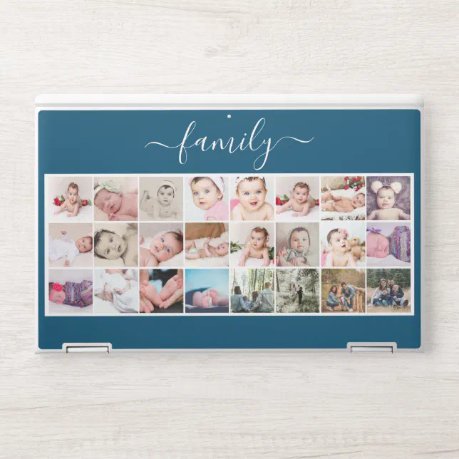24 Photo Collage Family Personalized Custom HP Laptop Skin | Zazzle