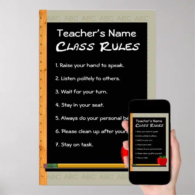 24 x 36 Class Rules Customizable Poster | Zazzle