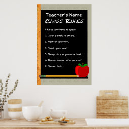24 x 36 Class Rules Customizable Poster | Zazzle