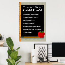 24 x 36 Class Rules Customizable Poster | Zazzle