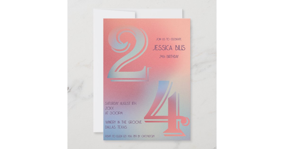 24th birthday invitation | Zazzle