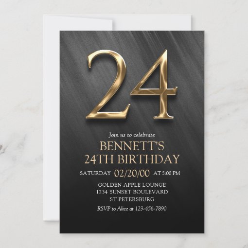 24th Birthday Invitation | Zazzle