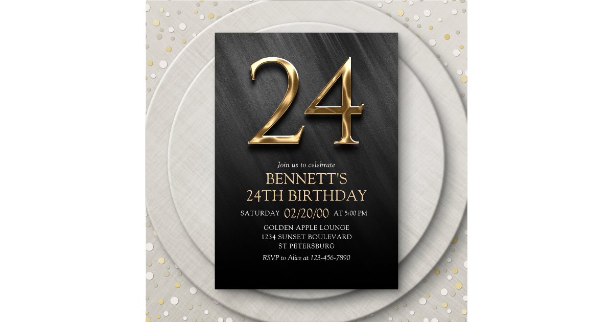 24th Birthday Invitation | Zazzle