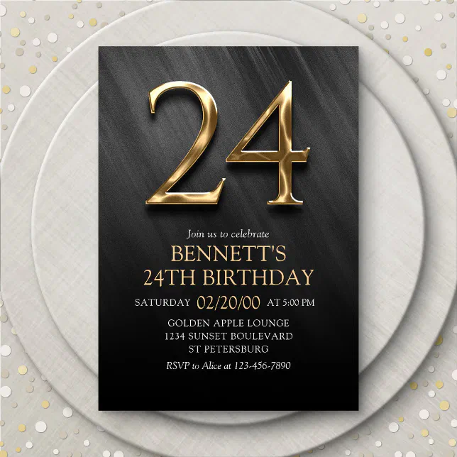 24th Birthday Invitation | Zazzle