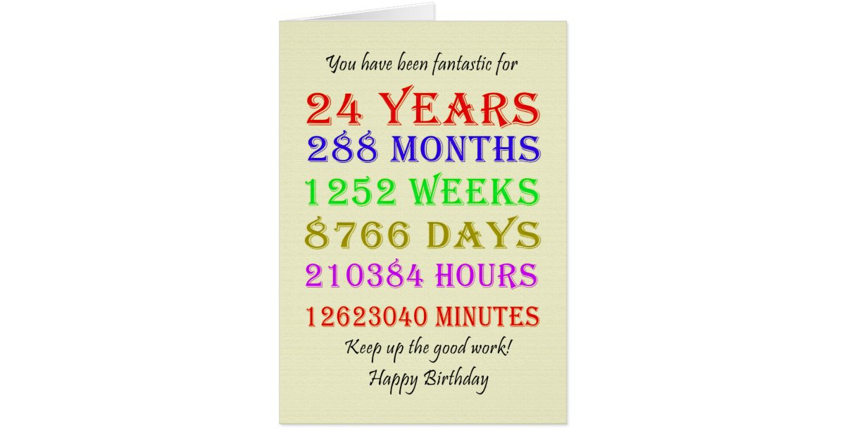 24th Birthday Milestones | Zazzle