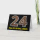24th Birthday: Name + Faux Wood Grain Pattern "24" Card | Zazzle