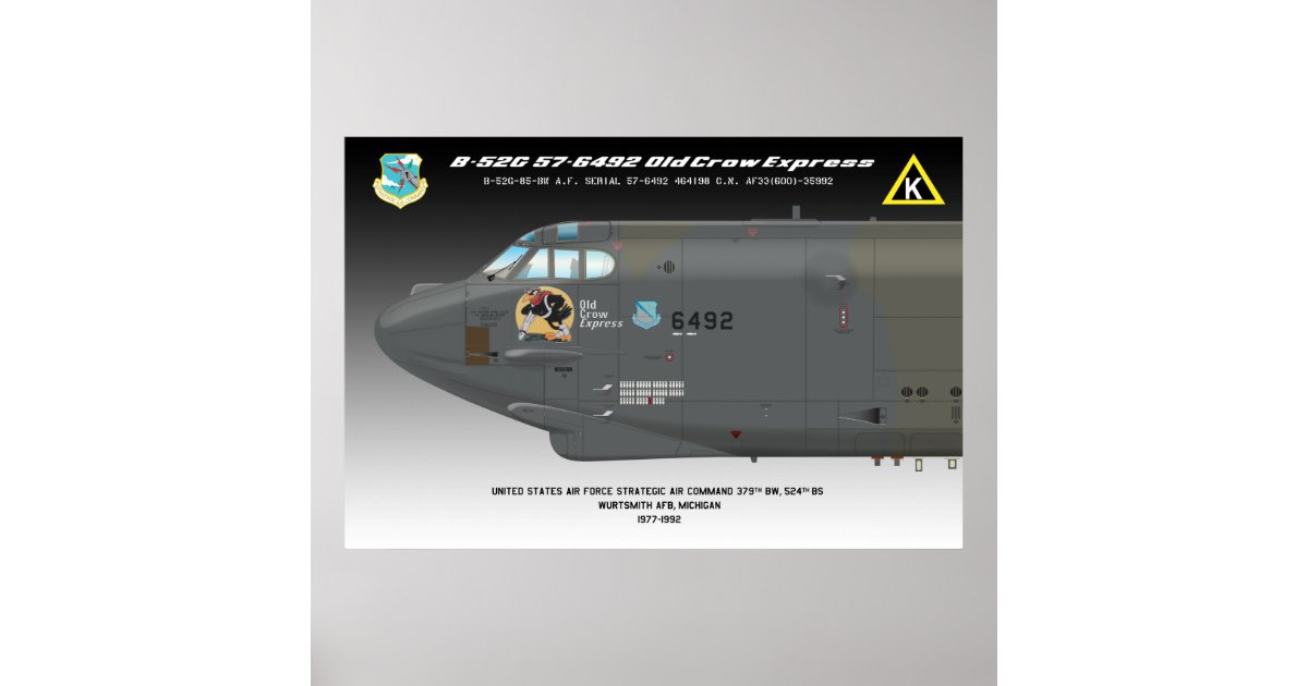 24x36 B-52G "Old Crow Express" Poster | Zazzle