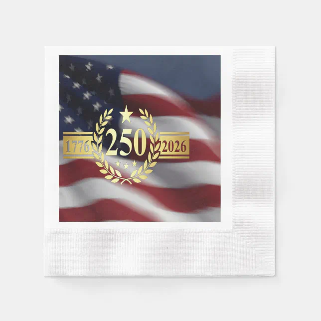 250th Anniversary American Coin Napkins 1776‑2026 | Zazzle