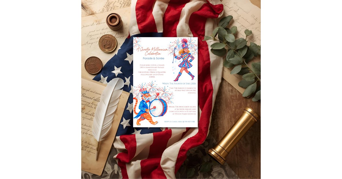 250th Anniversary Patriotic Parade & Soiree Invitation | Zazzle
