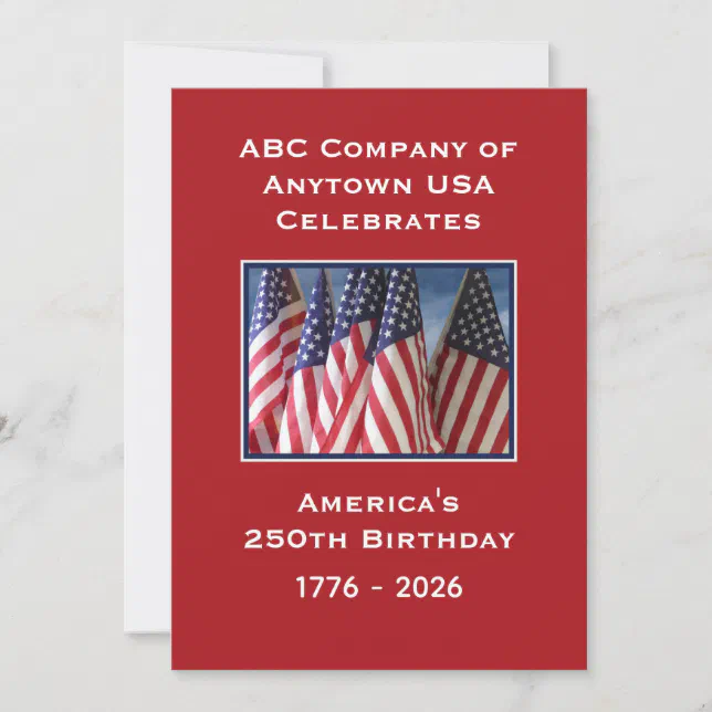 250th Anniversary USA Patriotic American Flags BBQ Invitation | Zazzle