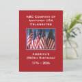 250th Anniversary USA Patriotic American Flags BBQ Invitation | Zazzle