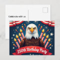 250th birthday invitation postcard | Zazzle