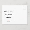 250th birthday invitation postcard | Zazzle