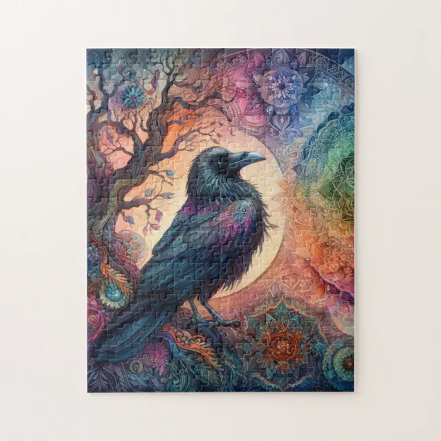 252 Pieces Crow Tree of Life Mandala Pagan Jigsaw Puzzle | Zazzle