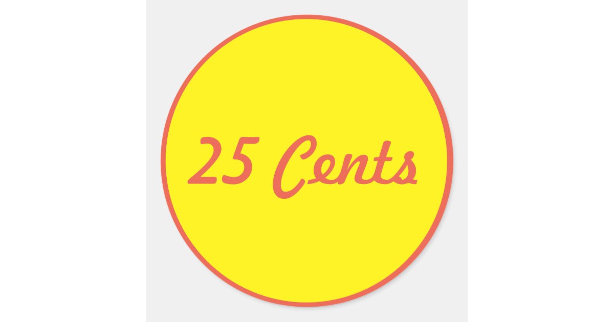 25 Cent Vending Machine Label Sticker | Zazzle