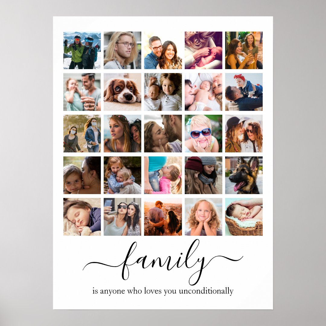 25 Family Photo Collage Poster | Zazzle