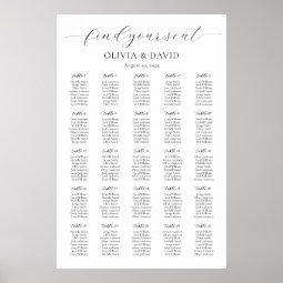 25 Tables Simple Find Your Seat Seating Chart | Zazzle