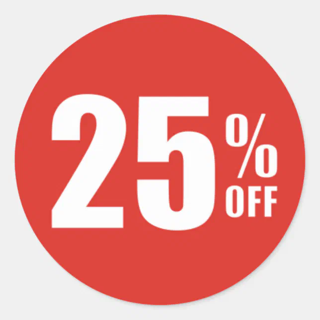 25% Twenty Five Percent OFF Discount Sale Sticker | Zazzle