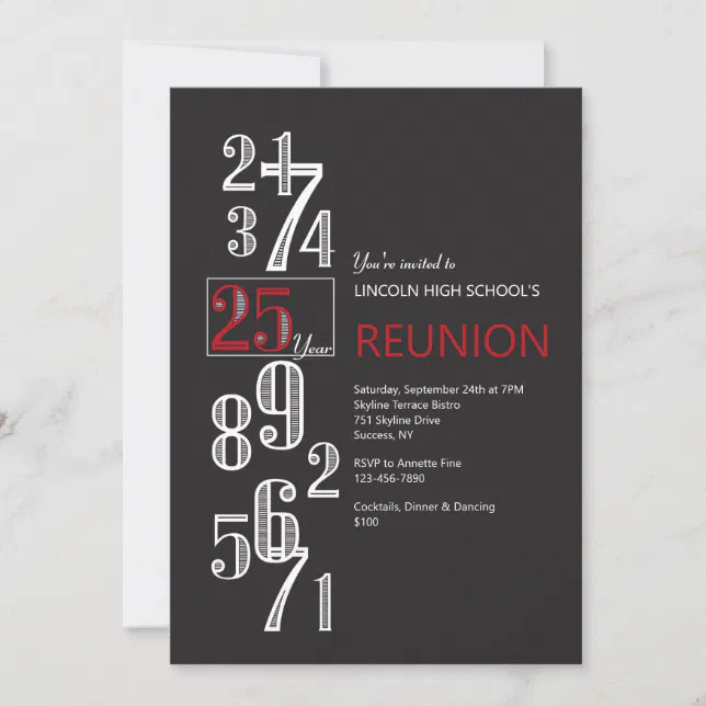 25 Year Reunion Invitation | Zazzle