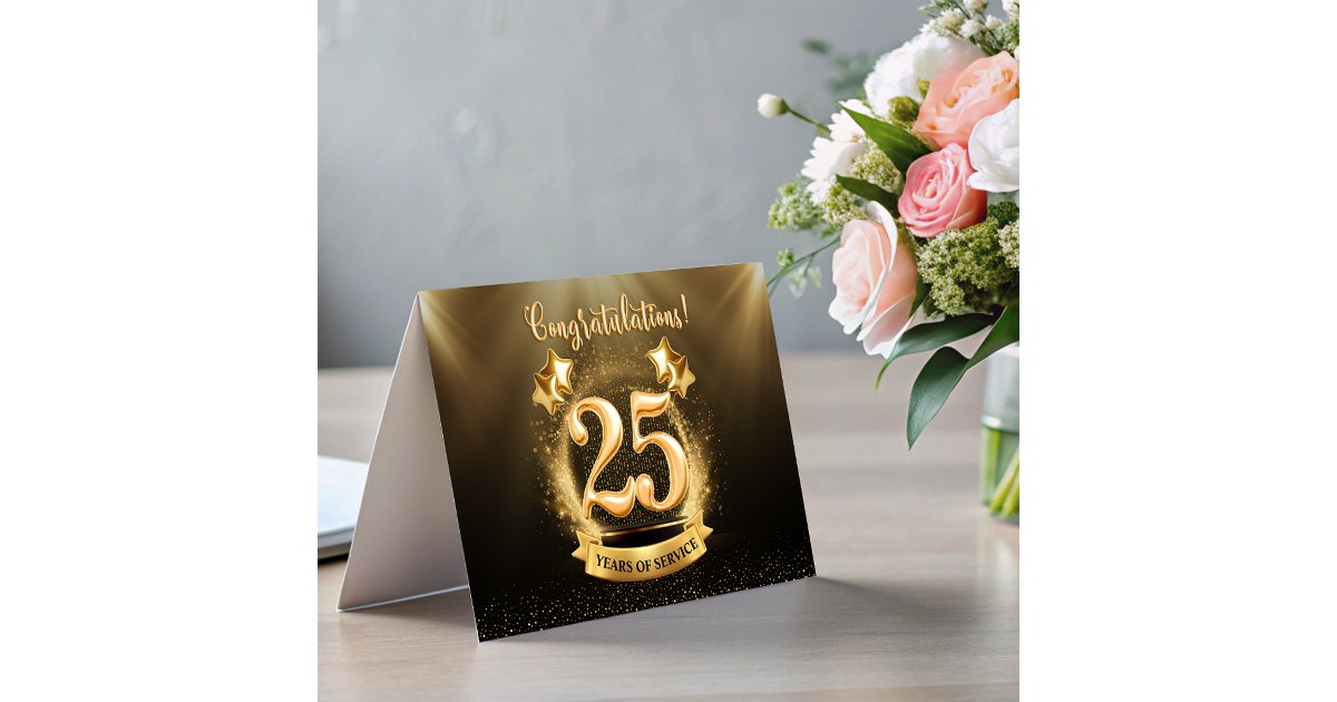 25 Years Employee Milestone Anniversary Fold Card | Zazzle