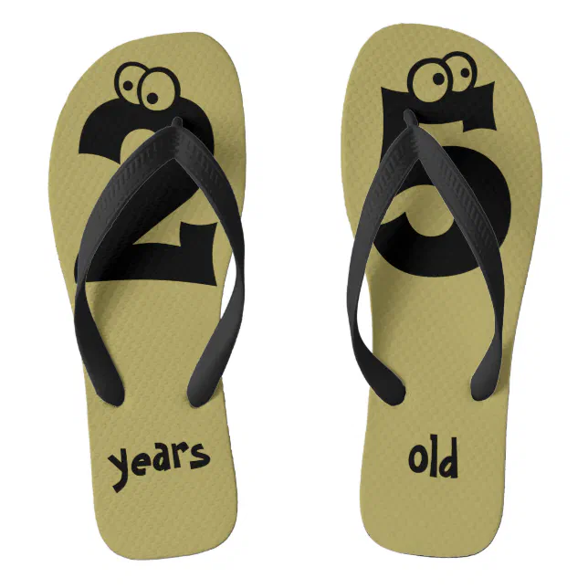 25 years old Fun Birthday Numbers Flip Flops | Zazzle