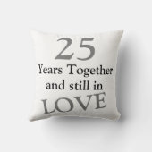 25 Years Together 25th Wedding Anniversary Pillow | Zazzle