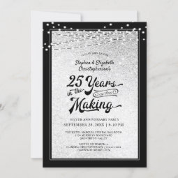 25th Anniversary 25 YEARS IN THE MAKING Confetti Invitation | Zazzle