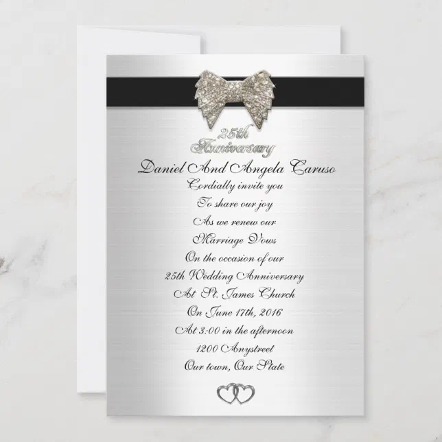 25th Anniversary invitation | Zazzle