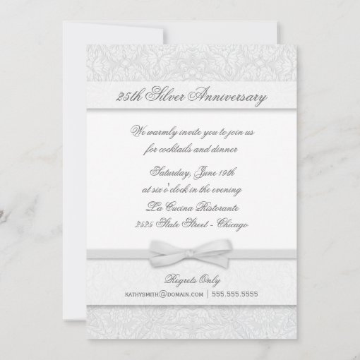 25th Anniversary Silver Anniversary Invitations | Zazzle
