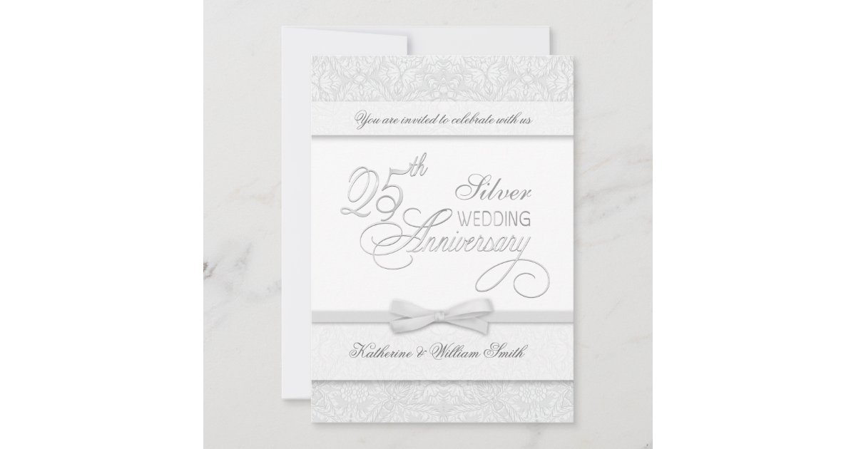 25th Anniversary Silver Anniversary Invitations | Zazzle