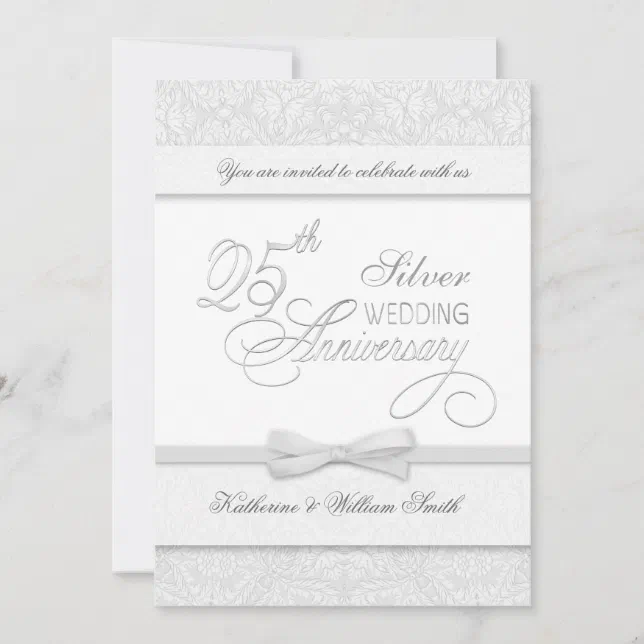 25th Anniversary Silver Anniversary Invitations | Zazzle