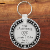 25th Anniversary Silver Keychain | Zazzle