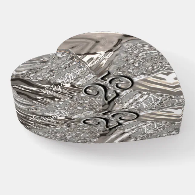 25th Anniversary Silver Wedding Add Name or Text Paperweight | Zazzle
