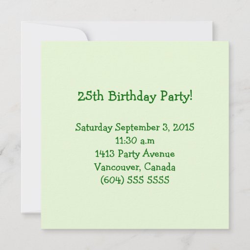 25th Birthday Invitation | Zazzle
