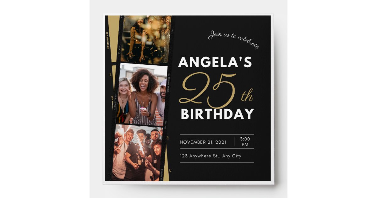 25th Birthday Invitation Card Envelope | Zazzle