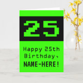 25th Birthday: Nerdy / Geeky Style "25" and Name Card | Zazzle