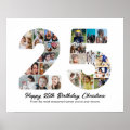 25th Birthday Number 20 Photo Collage Anniversary Poster | Zazzle