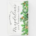 25th Birthday Party December Birth Flower Welcome Banner | Zazzle