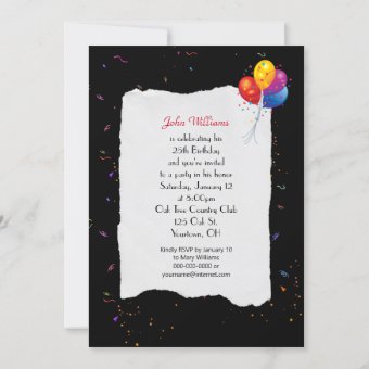 25th Birthday party Invitation | Zazzle