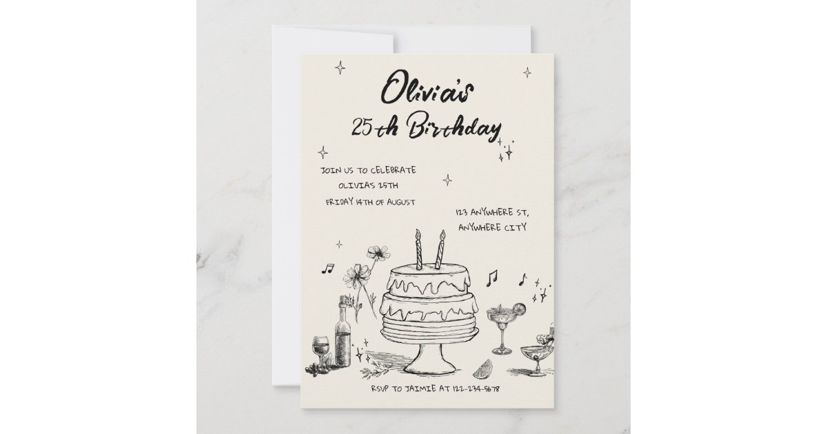 25th Birthday Party Invitation | Zazzle