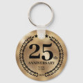 25th Business Anniversary Gold Commemorative Keychain | Zazzle