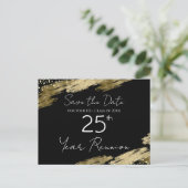 25th Class Reunion Black and Gold Elegant Postcard | Zazzle