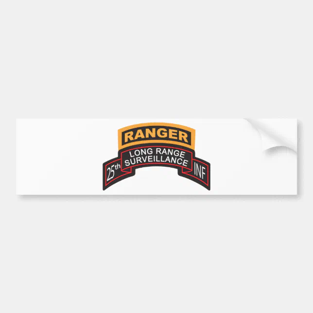 25th Infantry Division LRS Scroll, Ranger Tab Bumper Sticker | Zazzle