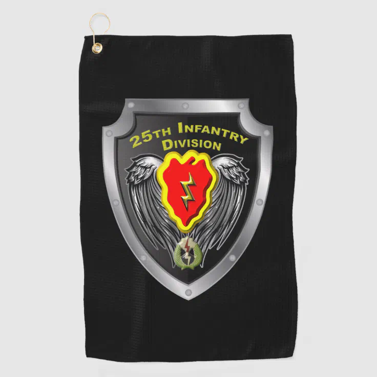 25th Infantry Division “Tropic Lightning” Shield Golf Towel | Zazzle