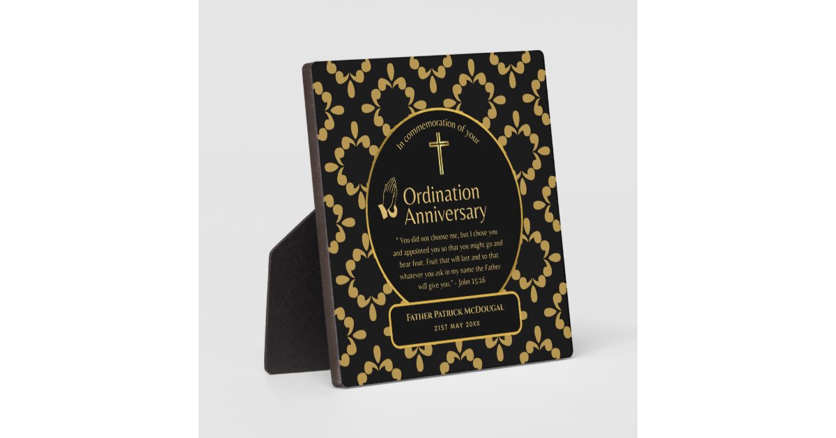 25th Pastor Priest Anniversary Gift Ordination ANY Plaque | Zazzle
